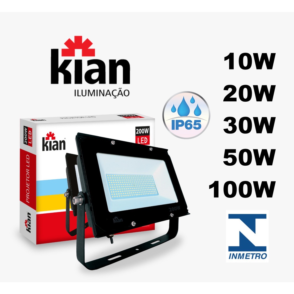 Refletor Holofote Led Rgb 10w 20w 30w 50w 200w Ip67 Bivolt com memoria - Pronta Entrega ...