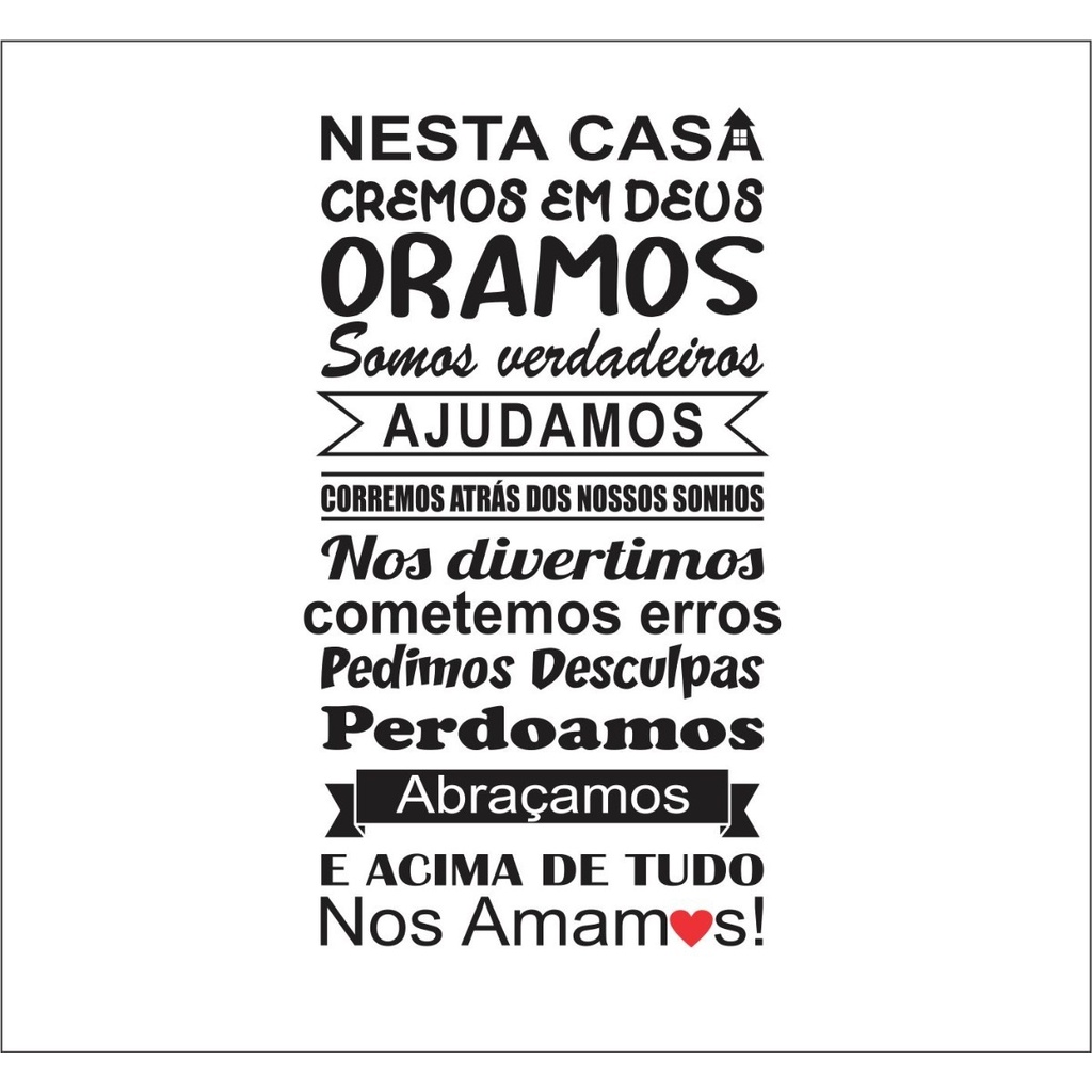 Adesivo Frase Parede Nesta Casa Cremos Em Deus 50x90 cm | Shopee Brasil