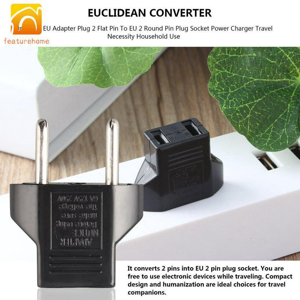 Ue Plug Adapter 2 Pinos Lisos Para Ue 2 Rodada Pin Plug Socket ...