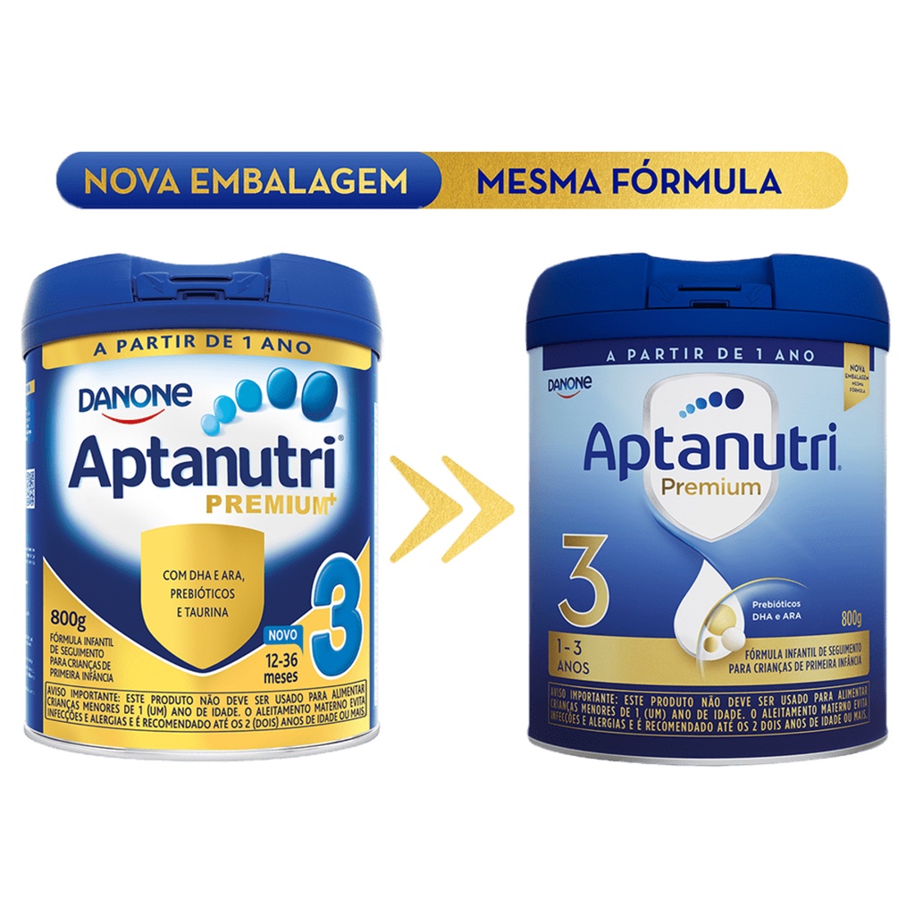 Aptamil Premium 3 Lata 800 gr Leite em pó Fórmula Infantil Danone ...
