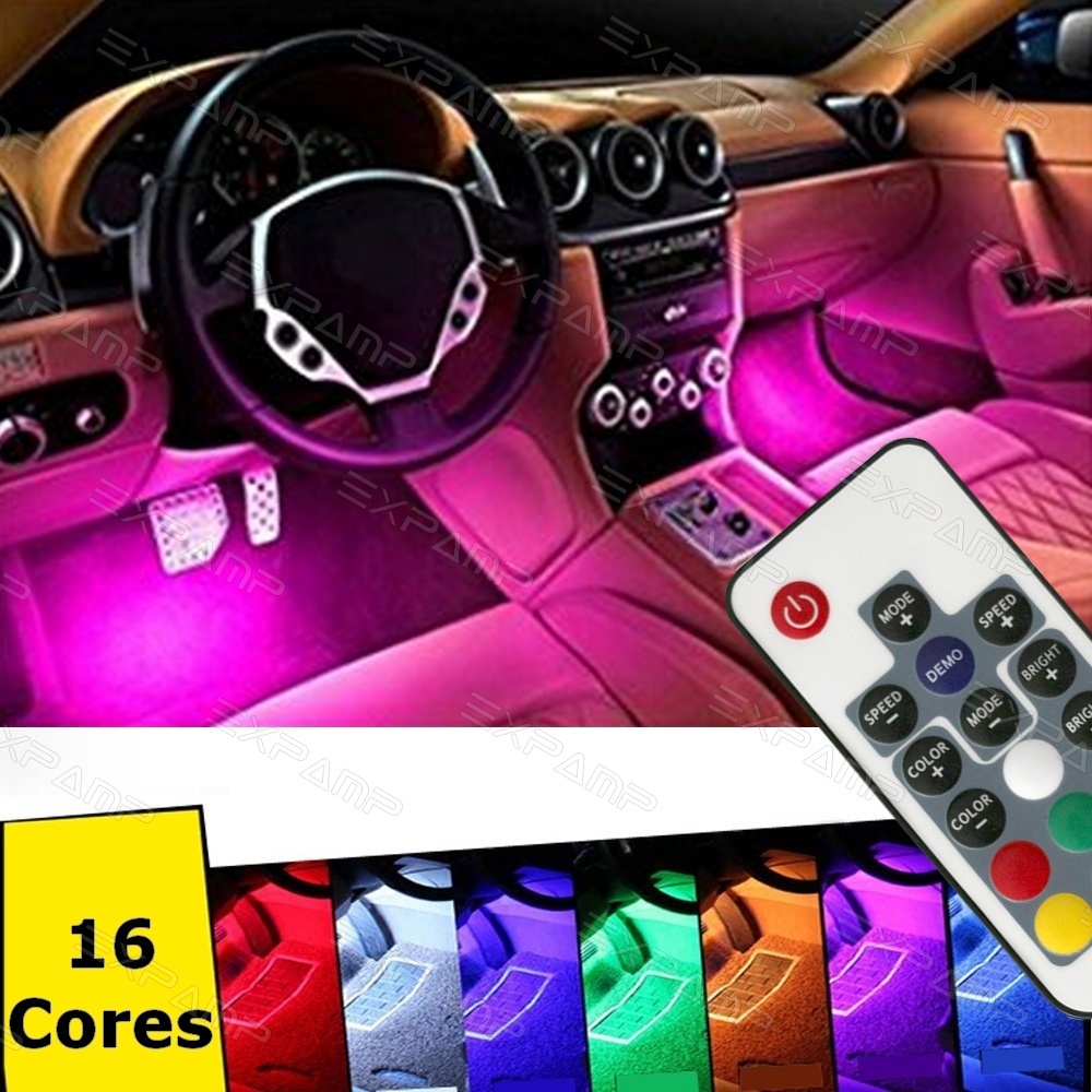 Kit Neon Rgb Interior Carro Tuning Automotivo Luz Led | Shopee Brasil