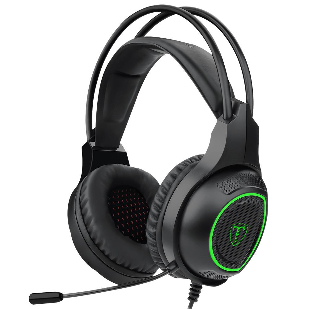Headset Gamer T-Dagger Atlas Preto com LEDs Verdes P2 Drives 40mm ...