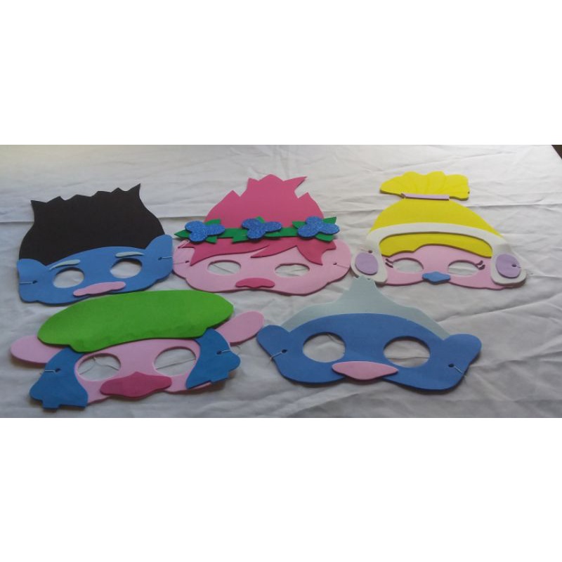 Pacote com 10 mascara em eva trolls | Shopee Brasil