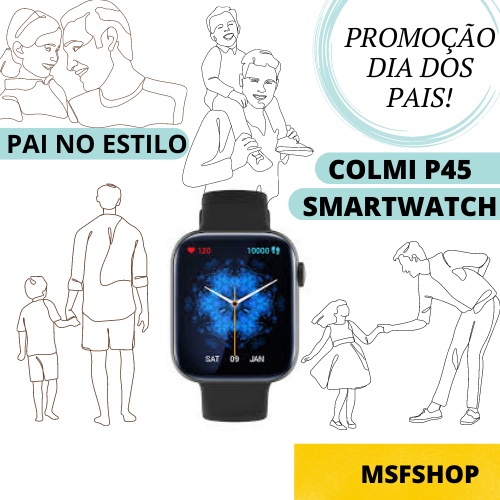 colmi p45 smartwatch envio imediato | Shopee Brasil
