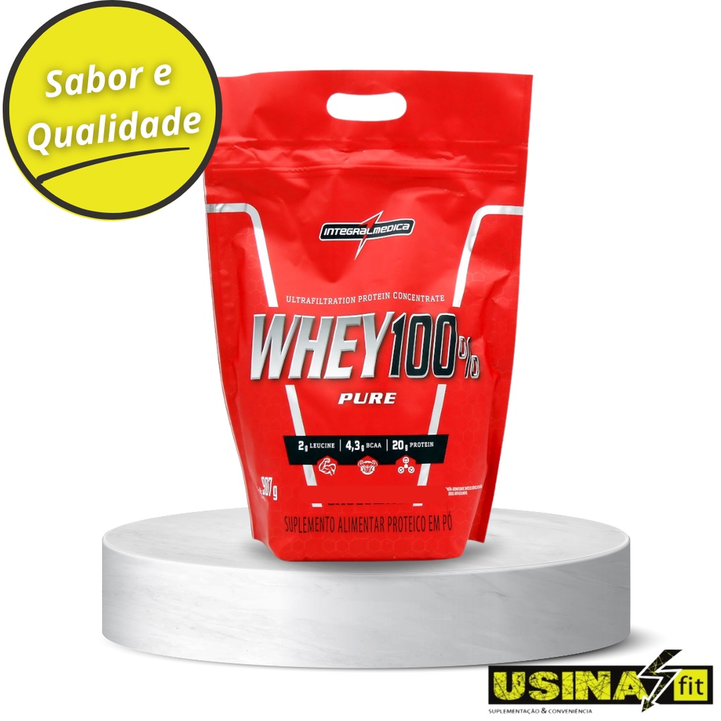 Whey Protein 100% Pure Refil Suplemento Integralmedica 907g | Shopee Brasil