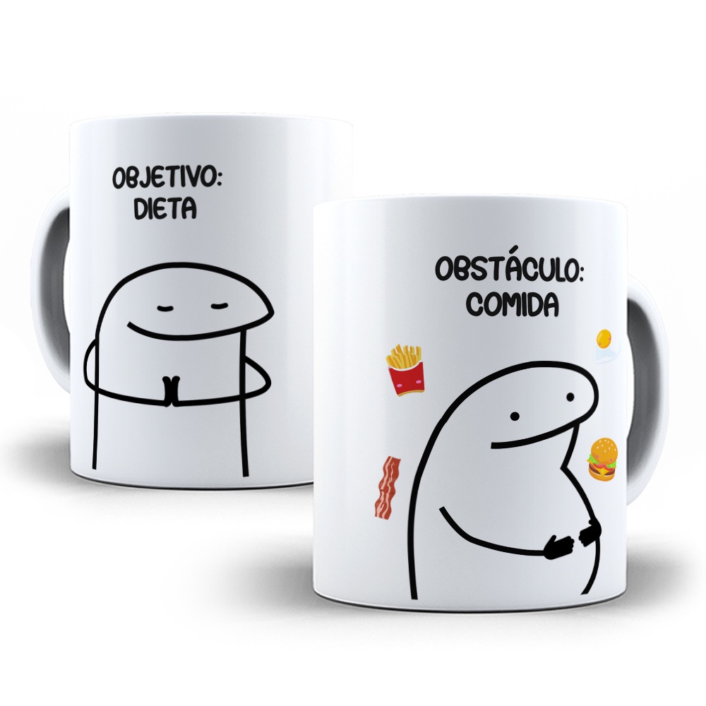 Caneca Flork Objetivo Dieta Obstáculo Comida Bento Meme Divertida ...