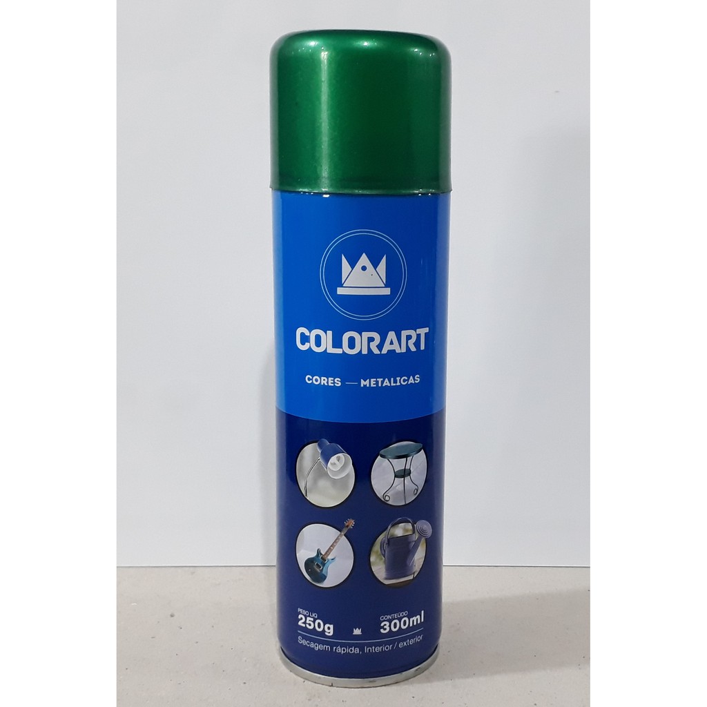 Tinta Spray Verde Metálico Colorart | Shopee Brasil