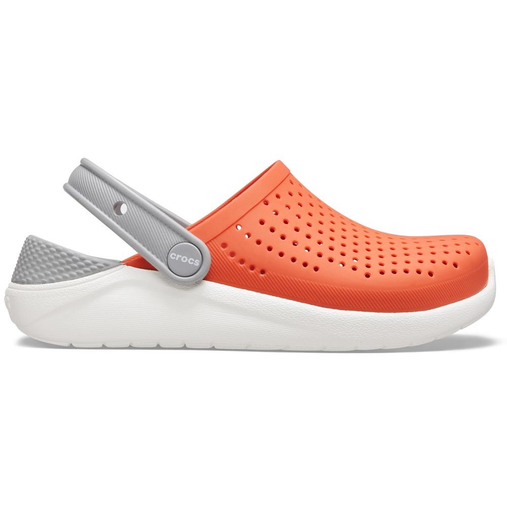 Crocs literide clog kids tangerine/white | Shopee Brasil