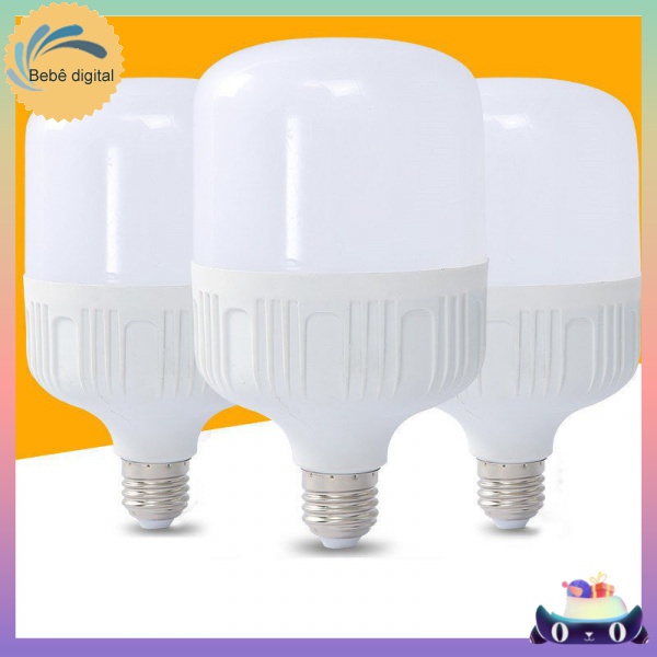 E27 220V Lâmpada Led Alto Brilho Economia De Energia 20w 30w 40w 60w 80w 150w 200w - Faz a Boa!