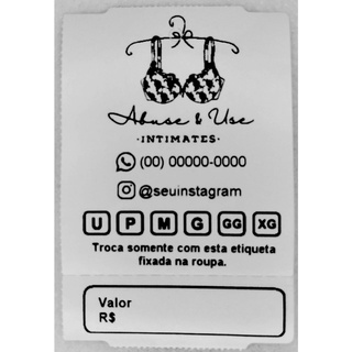 TAG Personalizadas para Roupas Lingeries e Biquinis com a sua Marca e ...