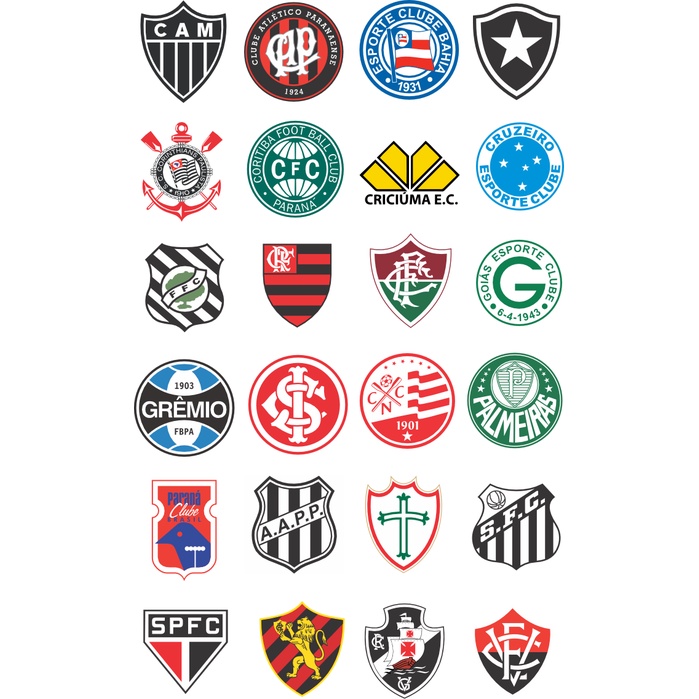 Adesivos de Times Escudos Futebol Esportes Sticker Clubes | Shopee Brasil