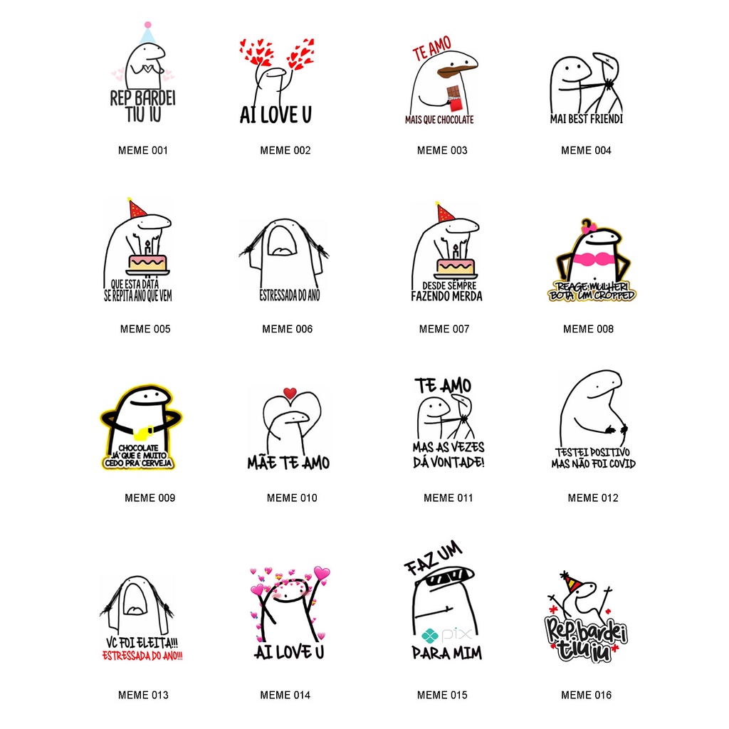 Meme Flork Mini Topo De Bolo (papel Fotográfico 180g) Escolher O Modelo ...