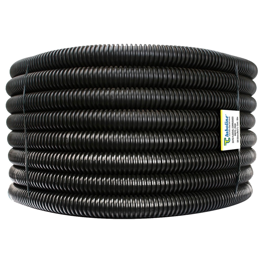 Duto Corrugado Preto com guia poliester DN32 - 1" x 25m | Shopee Brasil