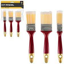 KIT PINCEL 3 TAMANHOS TINTAS ACESSORIOS PINTURA ARTE PAREDE | Shopee Brasil