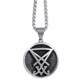 Fashion Mens Chain Sigil of Lucifer Seal of Satan Pendant Box Chain ...