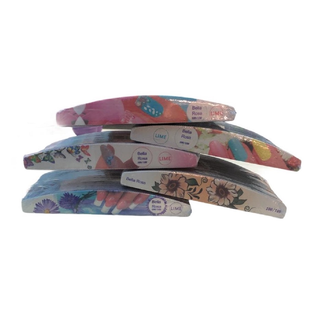 5 Lixa Unha Profissional Bumerang Bella Rosa 100/180 Fibra | Shopee Brasil