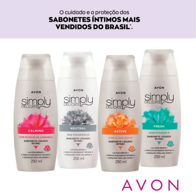 Sabonete Líquido Íntimo Simply Delicate Avon 250ml ( escolha sua ...