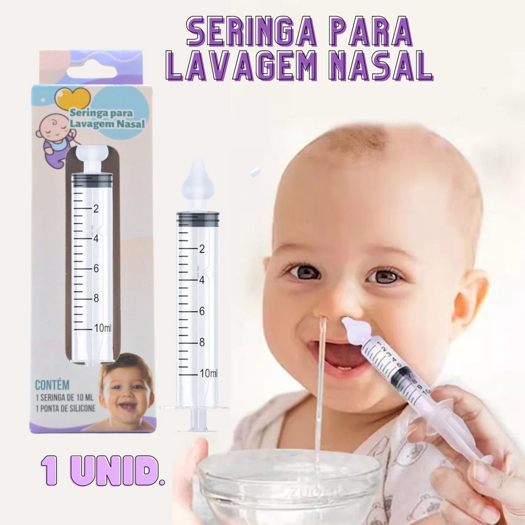 Seringa Aspirador Nasal Para bebe 1 Unid Com Ponta de Silicone ...