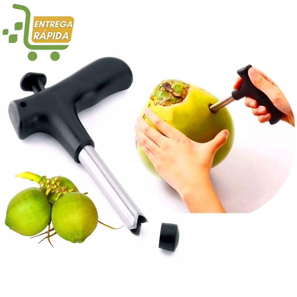 Furador Abridor de Coco Verde Inox | Shopee Brasil