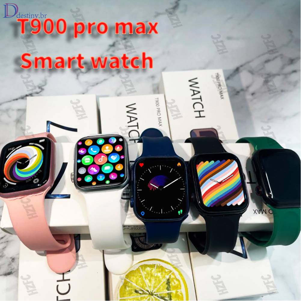 Smartwatch Relógio Smart T900 Pro Max À Prova D'água Ip67 Sensor De Frequência Cardíaca/celular ...