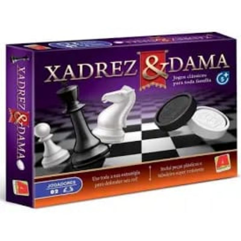 Jogo Xadrez e Dama | Shopee Brasil