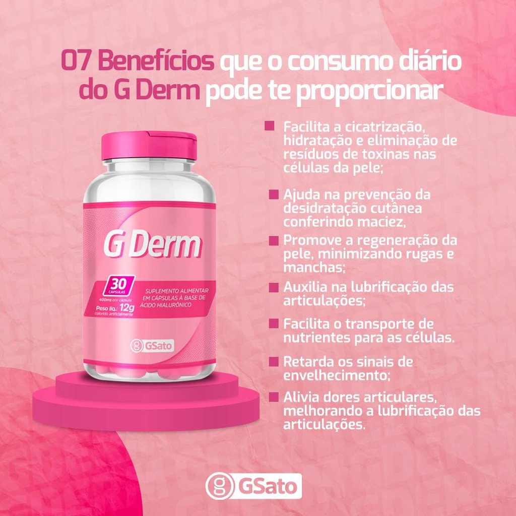 SUPLEMENTO G DERM - Pele Hidratada De Dentro Pra Fora - 30 Cápsulas ...