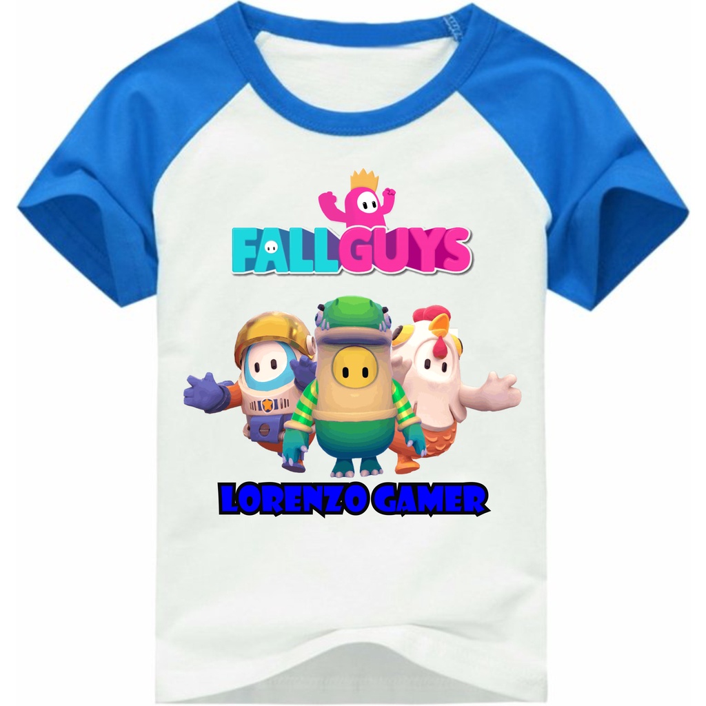 Camiseta Fall Guys Personalizada Com Nome Infantil Ou Adulto Jogos ...