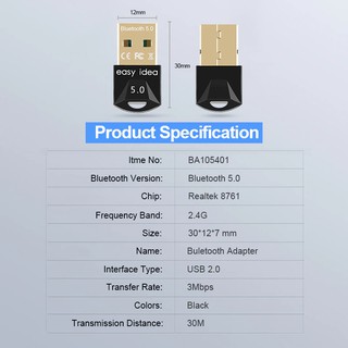 Adaptador USB Bluetooth 5.0 Para PC Notebook Windows REALTEK RTL8761B ...