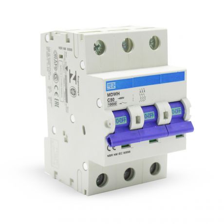 Disjuntor Tripolar Din 50A MDWH C50 10kA Curva C - Weg | Shopee Brasil