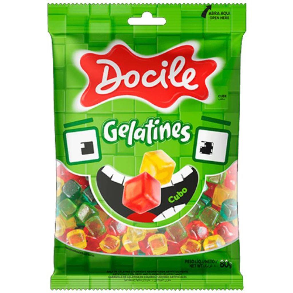 Bala de Gelatina Docile Cubo 80g | Shopee Brasil
