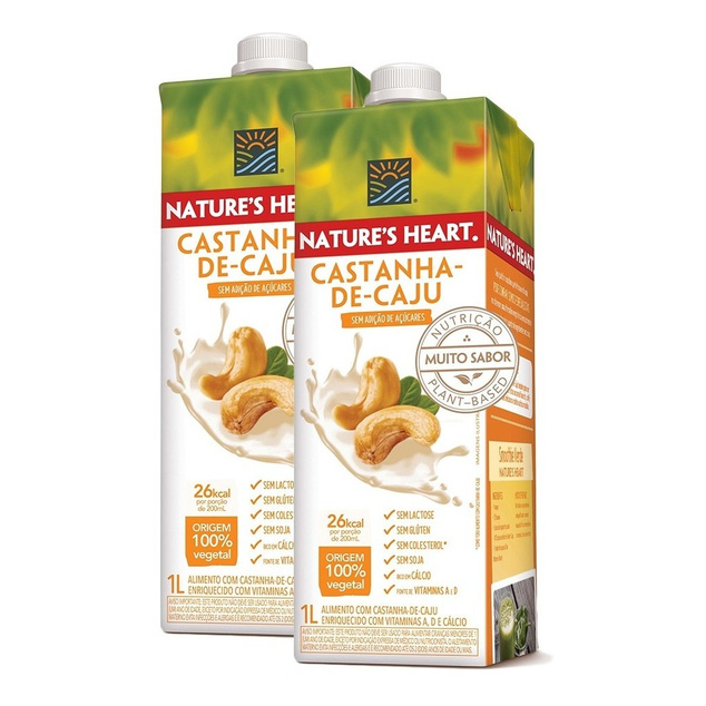 Kit 2x Bebida Vegetal De Caju Natures Heart Nestle 1 Litro Shopee Brasil