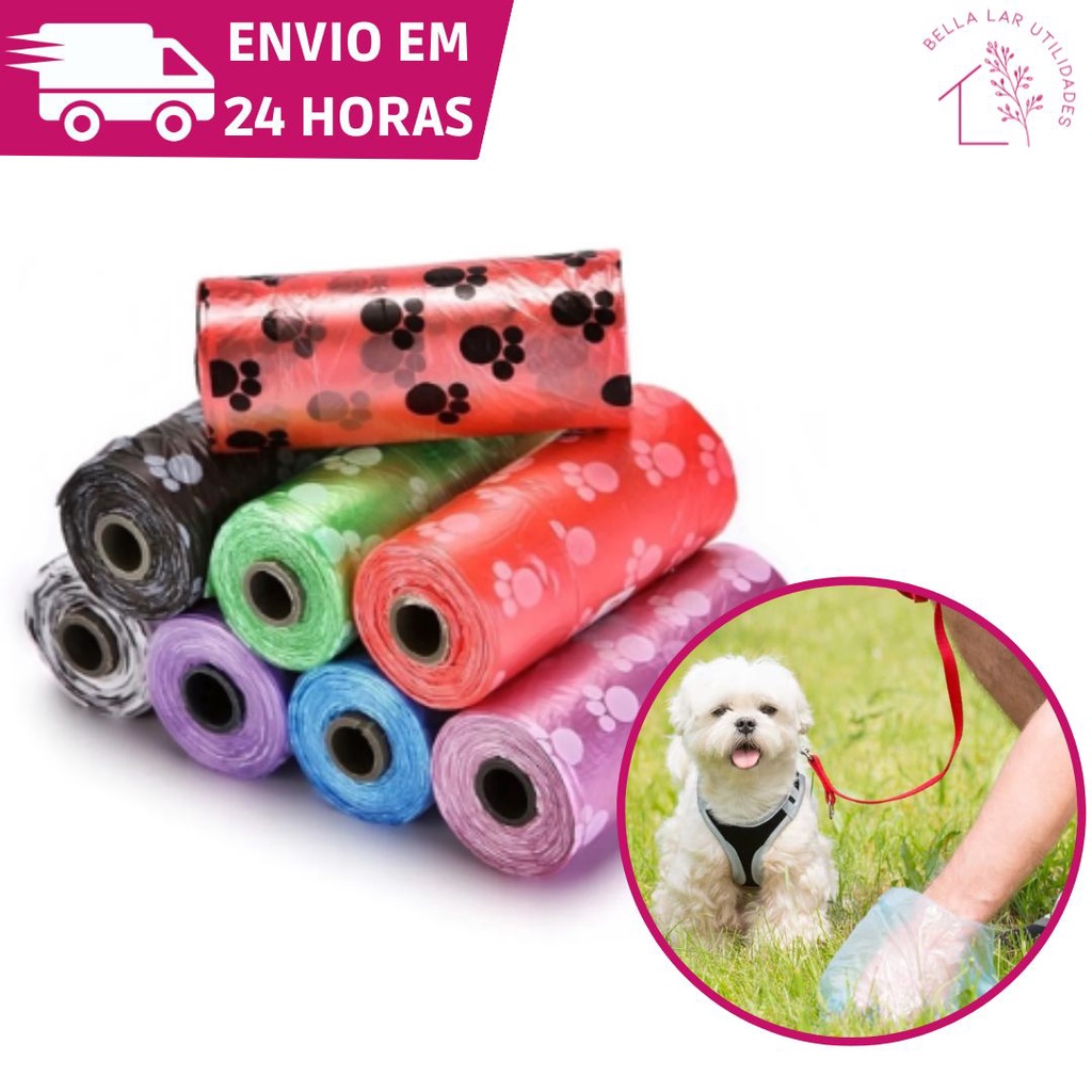 Kit C/ 3 Rolinhos De Sacos De Lixo Cata Caca Pet Gato Cachorro | Shopee ...