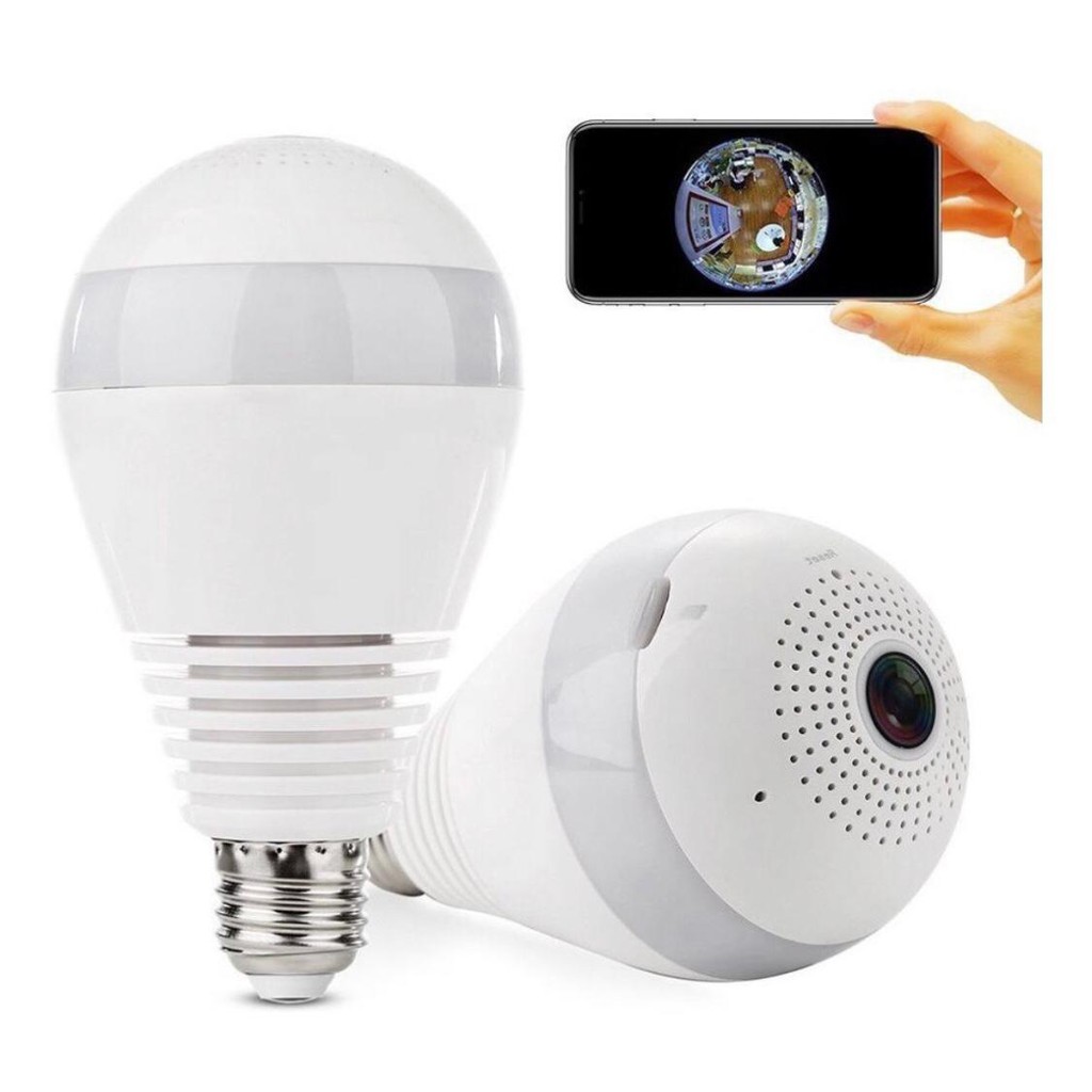 lampada bulbo camera 360° Hd espiao Wifi V380 Ocultar | Shopee Brasil