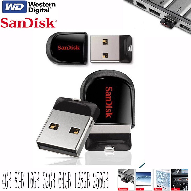 SanDisk Original 64GB 4GB 128GB 256GB Mini Pendrive USB Memory Stick ...