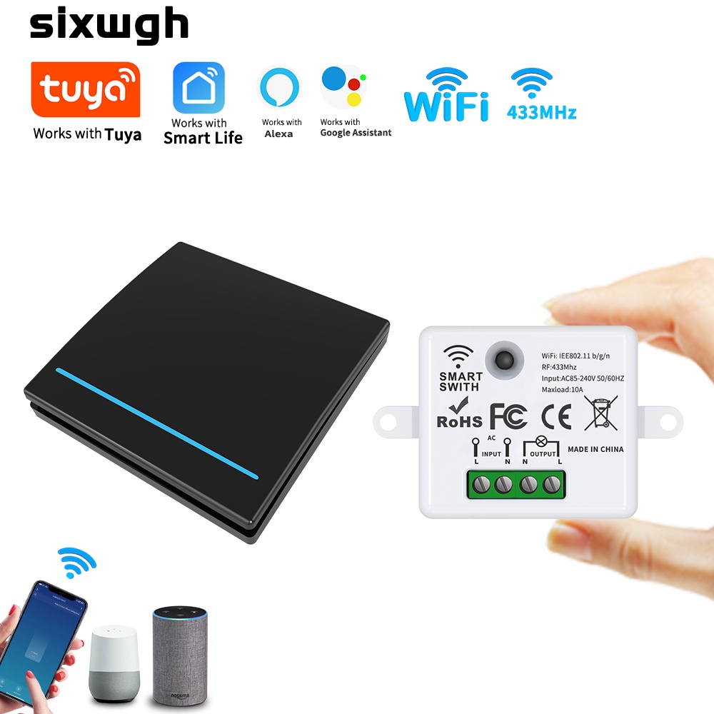 Interruptor Sem Fio Tuya WiFi Smart switch Suporte Life APP Google Home ...
