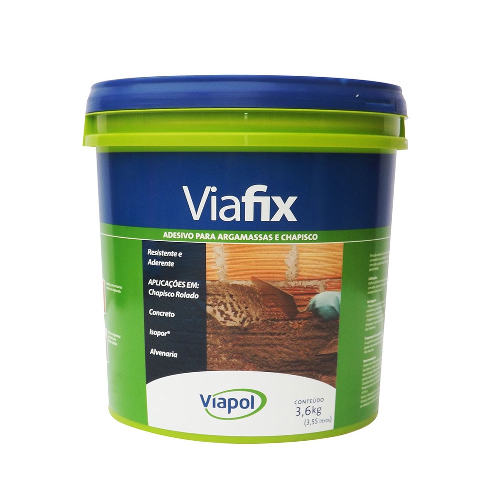 VIAFIX ARGAMASSA E CHAPISCO ADESIVO 3,6 KG Viapol emulsão promotor ...