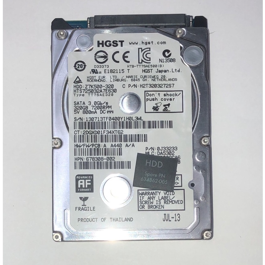 HD Slim (Interno) Para notebook - 320GB - HGST | Shopee Brasil