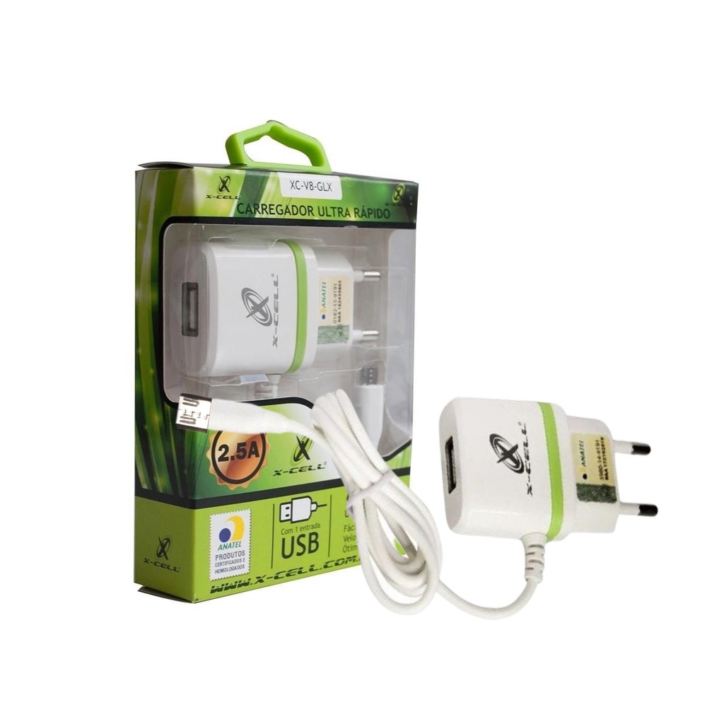 Kit 2 Carregador ultra rápido entrada V8 | Shopee Brasil