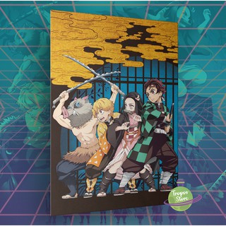 Poster A4 Kimetsu no Yaiba - Demon Slayer, Tanjiro, Nezuko, Inosuke ...