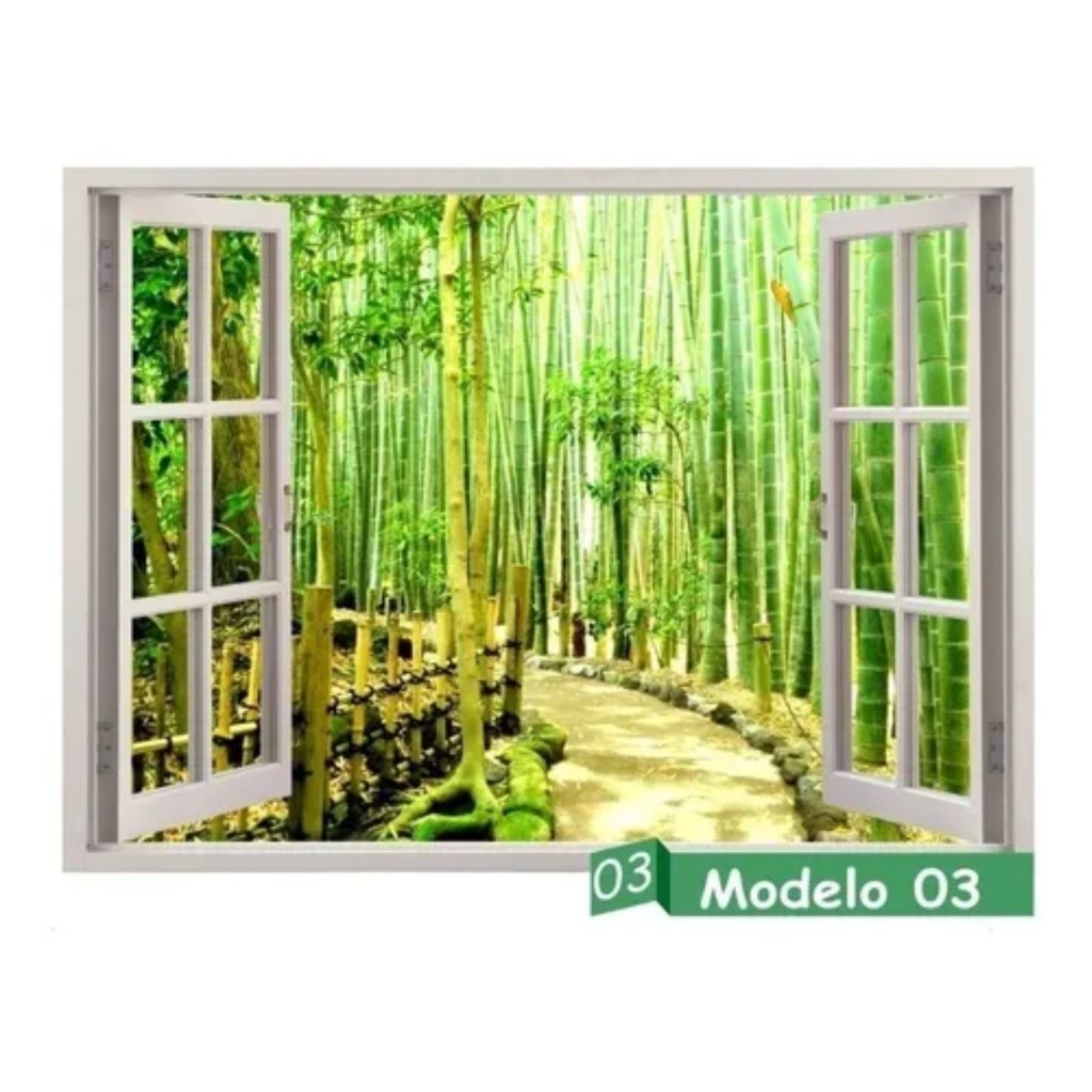 Adesivo Personalizado Janela Falsa De Spa Saudavel Bambus | Shopee Brasil