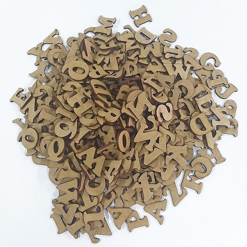 Kit com Letras em mdf cru 3mm - Alfabeto Completo | Shopee Brasil