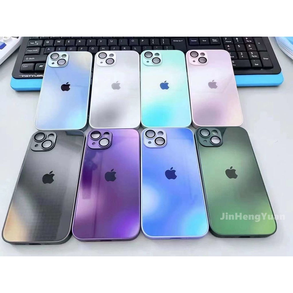Capa De Vidro Temperado Gradiente Para IPhone 14 Plus 13 12 11 Pro Max ...