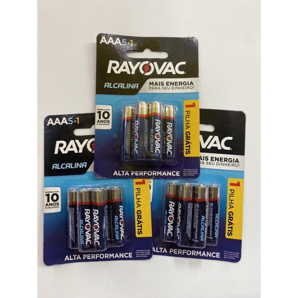 Pilha alcalina Rayovac AAA kit com 18 unidades | Shopee Brasil
