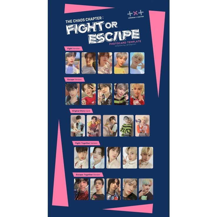 TXT FIGHT OR ESCAPE Fanmade Photocards (Frente e Verso) | Shopee Brasil