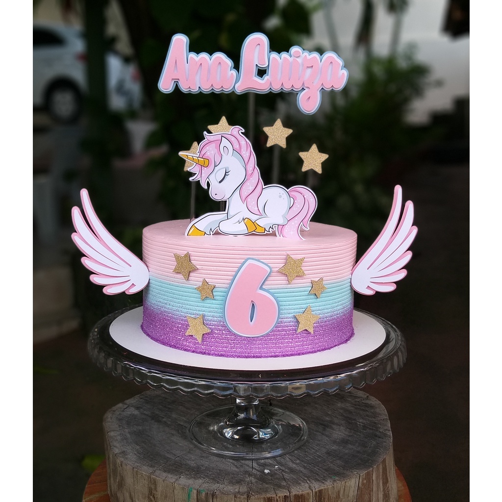 Topo De Bolo Unicórnio | Shopee Brasil