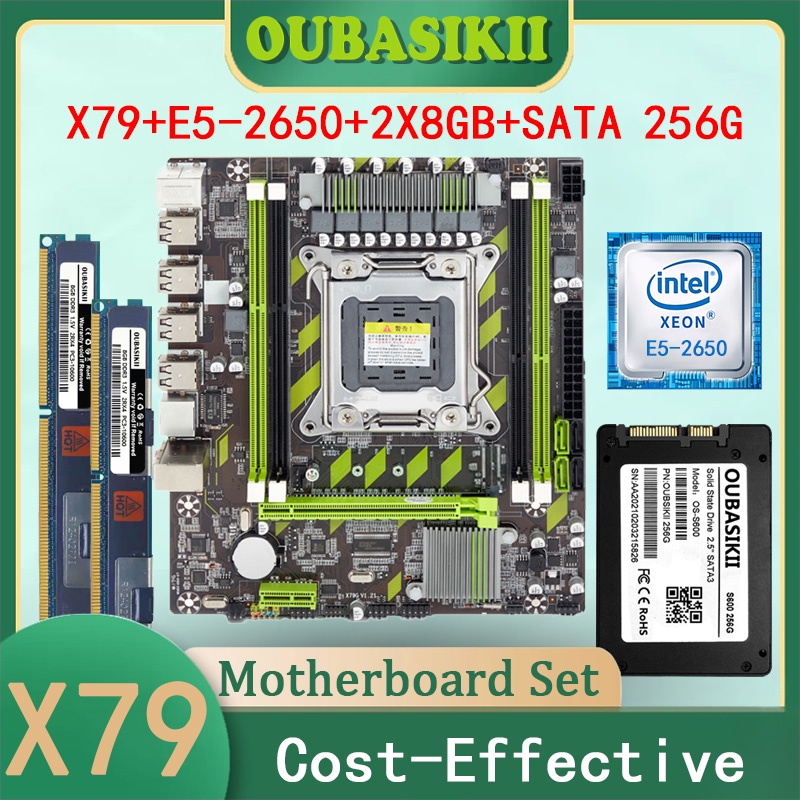 Oubasikii X79 Mini-Atx Combos E5 2650 Cpu 2pcs X 8gb Ddr3 Ram Ssd Sata ...