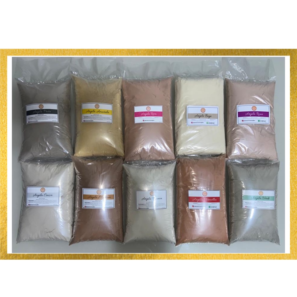 ARGILA 1KG Natural Esterilizada 10 Cores a Escolha | Shopee Brasil