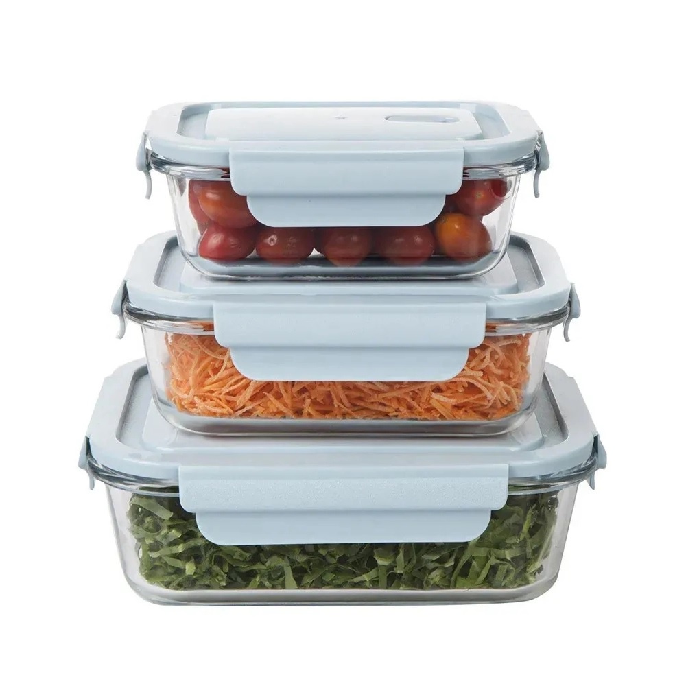 Conjunto Potes De Vidro C/ Tampa Hermética 3 Peças Cozinha | Shopee Brasil