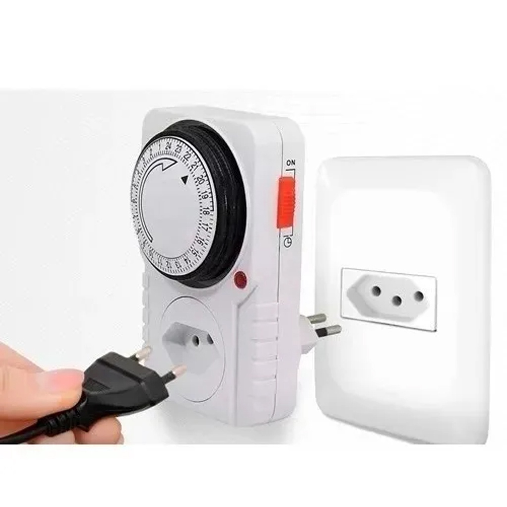 Temporizador Analógico Timer Manual Tomada Liga Desliga Energia 110v ...