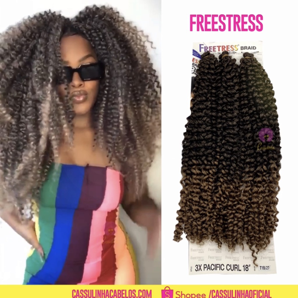 Cabelo orgânico Freestress - Crochet Braids - 45cm | Shopee Brasil